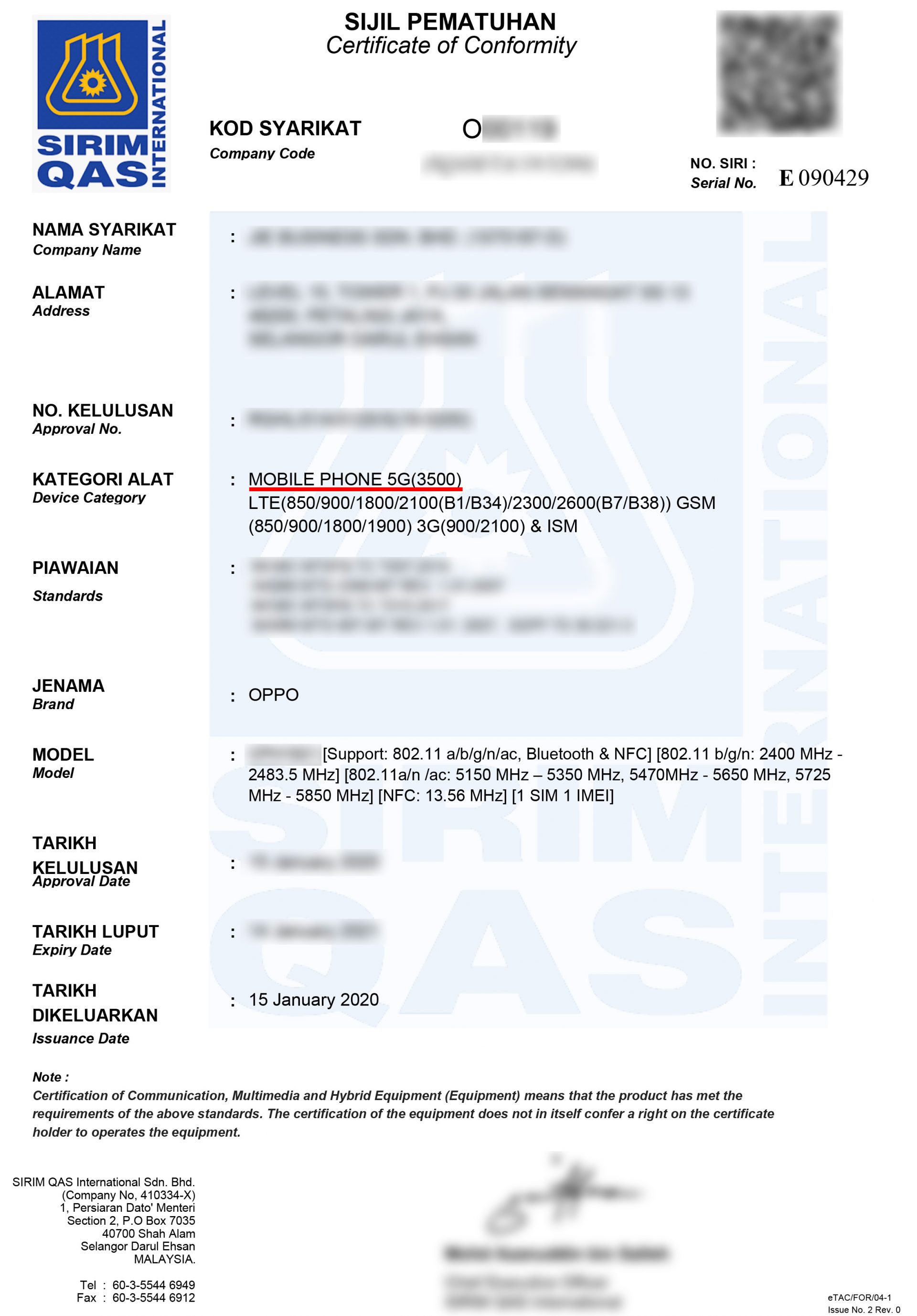 OPPO Reno 5G coming to Malaysia as it appears to be SIRIM-certified - KLGadgetGuy
