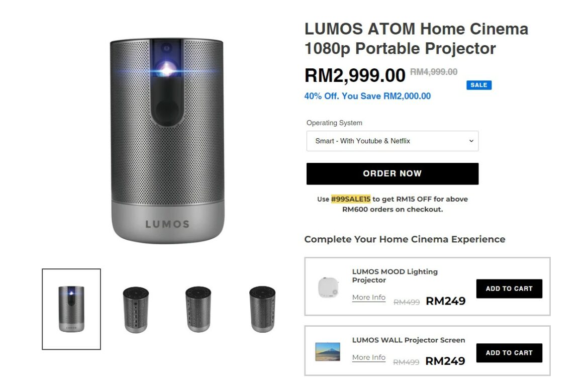 LUMOS introduces ATOM Portable Projector - 1080p Resolution with 6000 ...